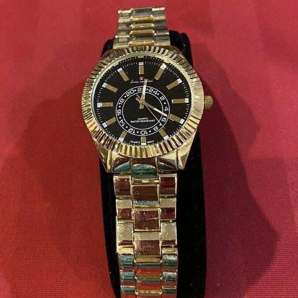 Luis Cardini | Accessories | Luis Cardini Mens Gold Tone Quartz Watch ...